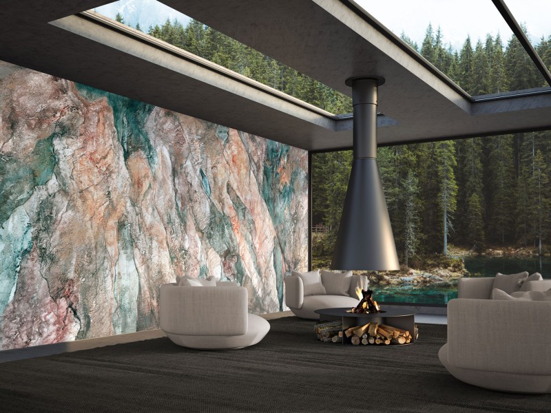 Abstract Green Brown Mural Walls Beyond Monteo Original Colo