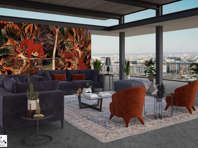 Nature Orange Red Mural Walls Beyond Glowing Nature 1