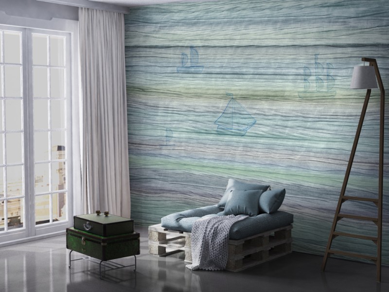 Nature Texture Blue Green Mural Walls Beyond Gone By The Win