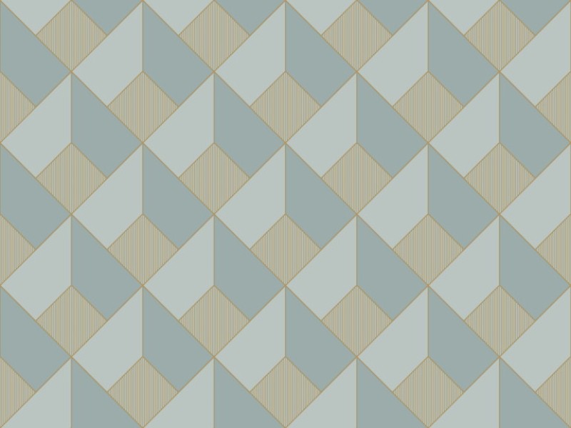 Contemporary Geometic Blue Copper Wallpaper Texdecor ONB1001