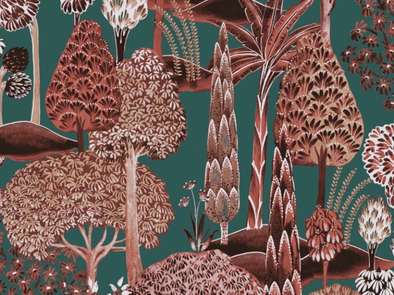 Contemporary Nature Feature Wall Blue White Wallpaper Masure