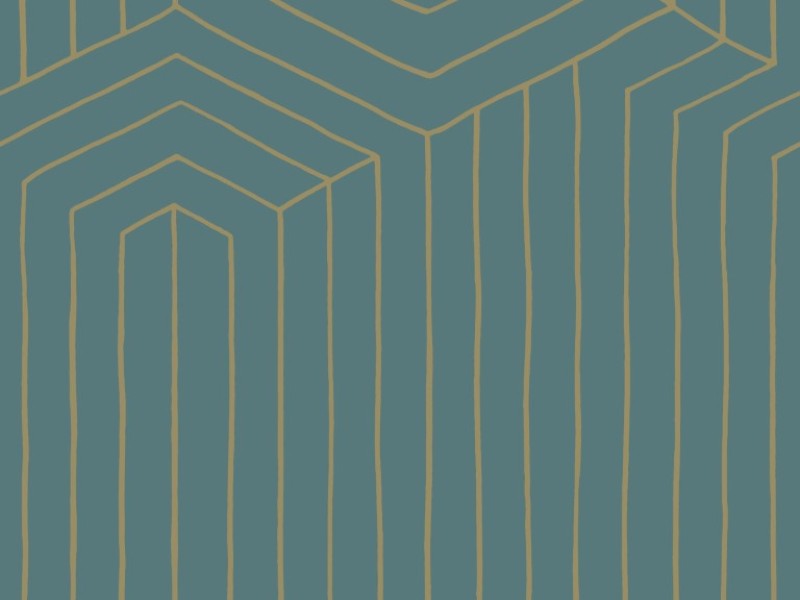 Geometric Blue Gold Wallpaper Caselio XXL104526023 Xxl 1