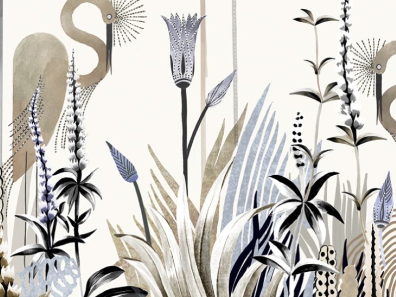 Mural Blue Grey Neutral Wallpaper Masureel DGAGA1032 Agathe