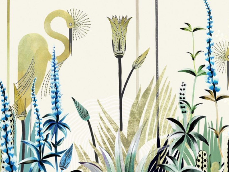 Mural Green Blue Wallpaper Masureel DGAGA1012 Agathe 1