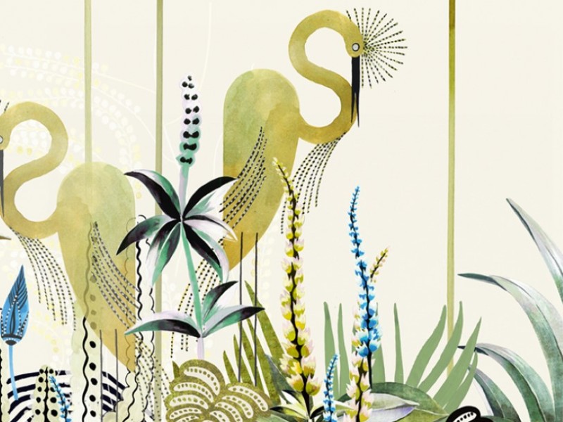 Mural Green Blue Wallpaper Masureel DGAGA1013 Agathe 1