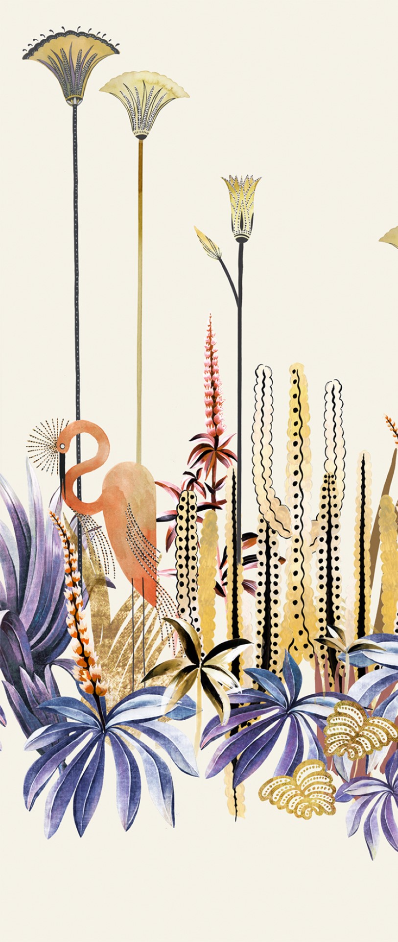 Mural Orange Blue Neutral Wallpaper Masureel DGAGA1023 Agath