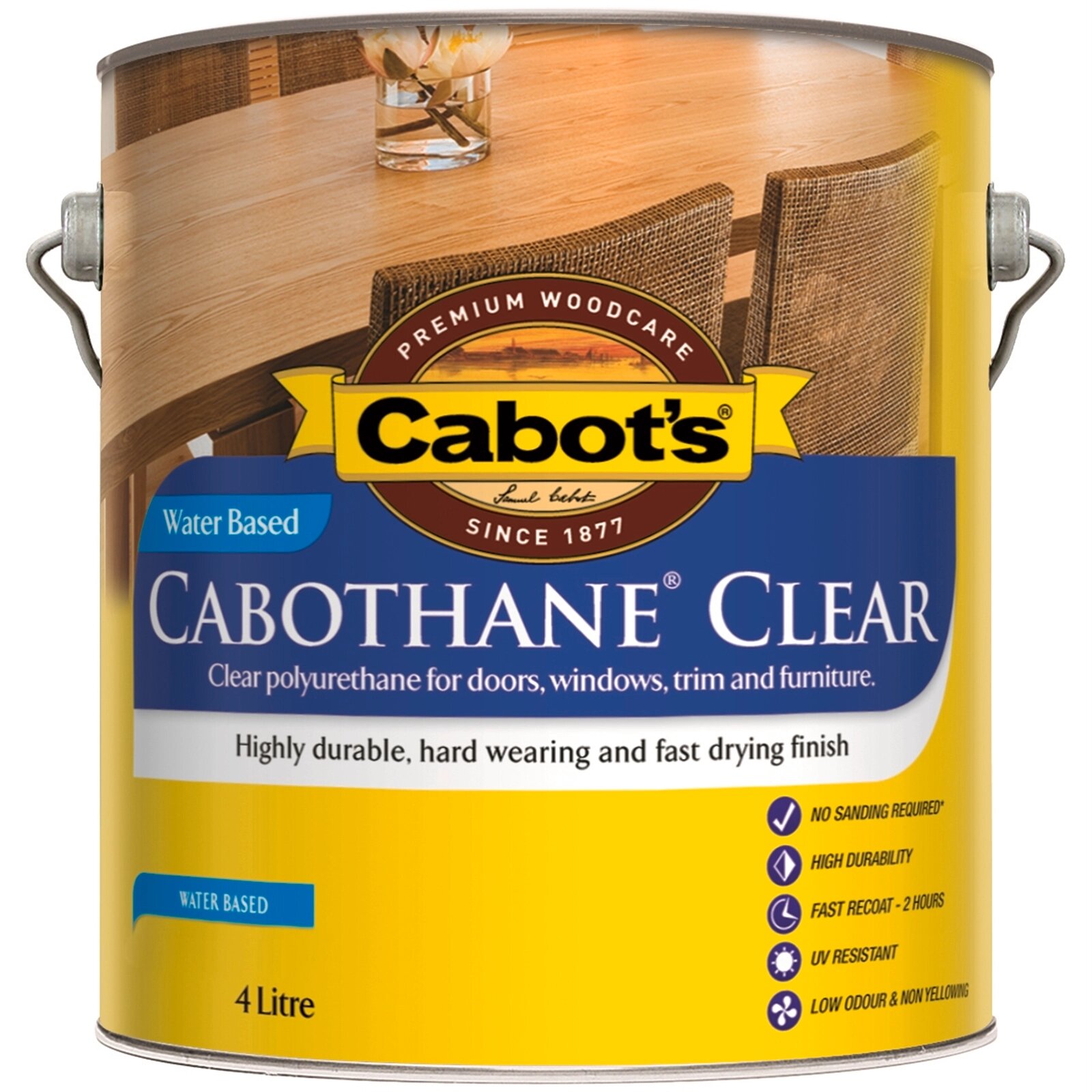 Interior Cabots Stain Varnish Water Based Woodcare 1L Sati