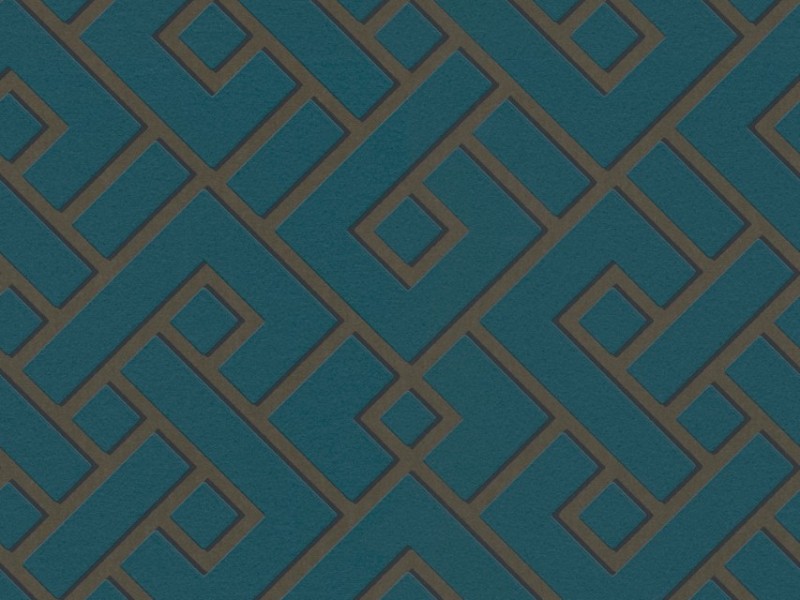 Contemporary Geometric Blue Brown Gold Wallpaper As Creation