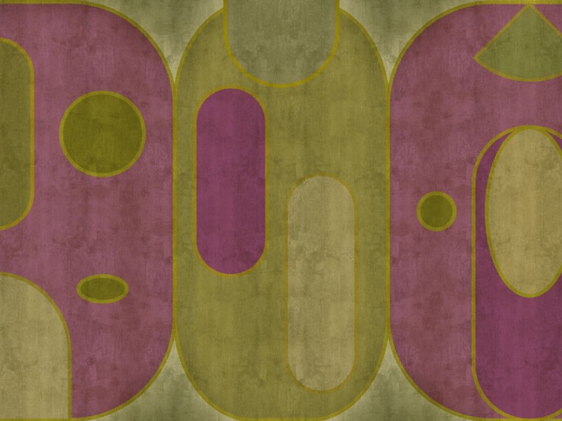 Geometric Pink Yellow Mural Walls Beyond Shapes Mustard 2